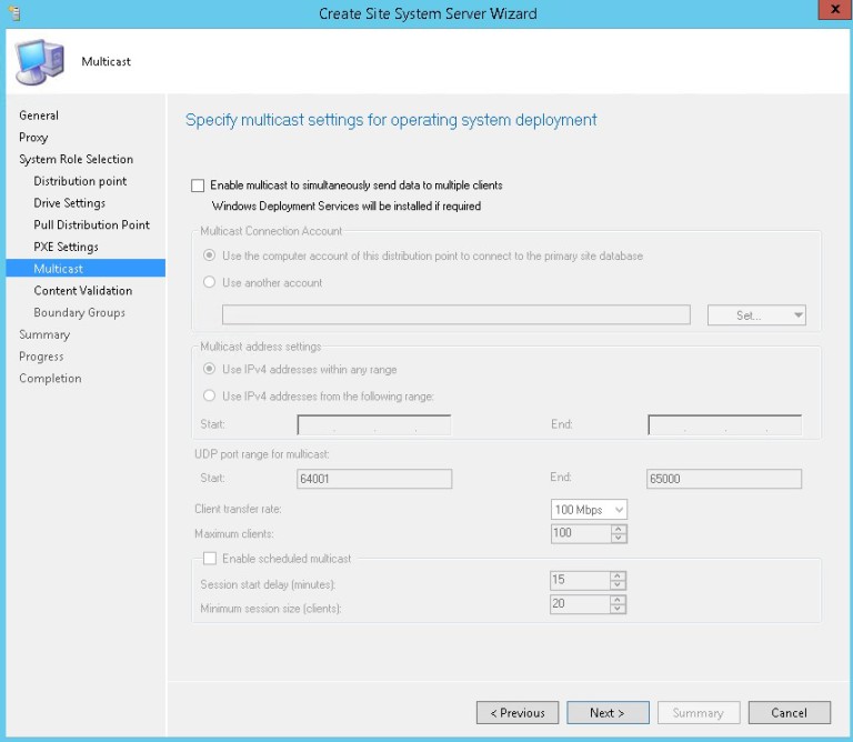 SCCM Distribution Point Installation