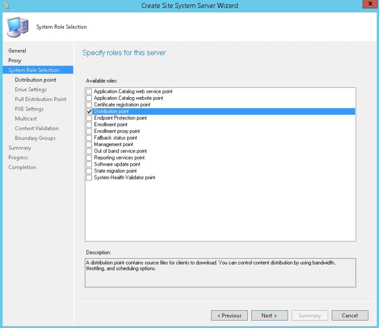 SCCM Distribution Point Installation