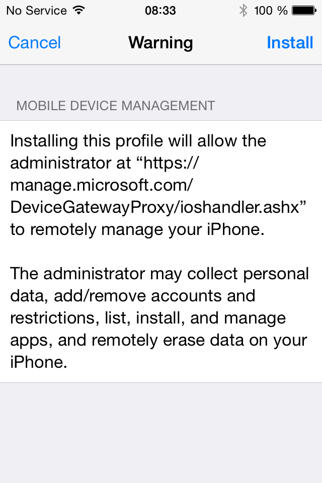 How to enroll an iOS device in SCCM