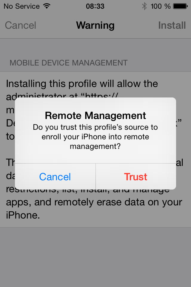 How to enroll an iOS device in SCCM
