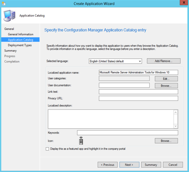 Deploy RSAT for Windows 10 using SCCM 2012