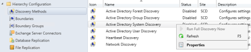 How to configure and enable SCCM Discovery Methods