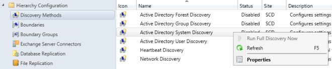 How to configure and enable SCCM Discovery Methods
