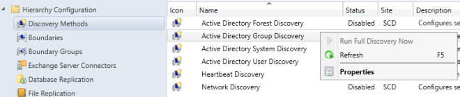 How to configure and enable SCCM Discovery Methods