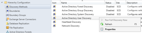 How to configure and enable SCCM Discovery Methods