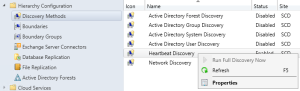 How to configure and enable SCCM Discovery Methods