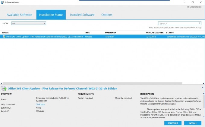 Managing Office 365 Updates with SCCM