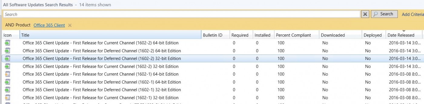 Managing Office 365 Updates with SCCM