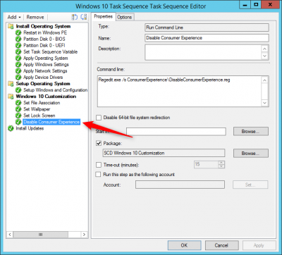 SCCM Windows 10 Customization using Task Sequences