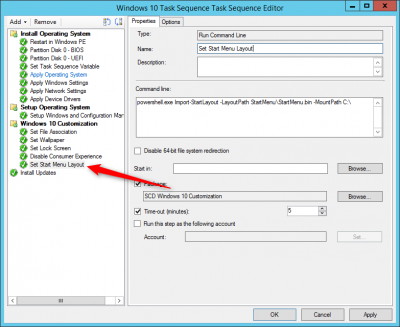 SCCM Windows 10 Customization using Task Sequences