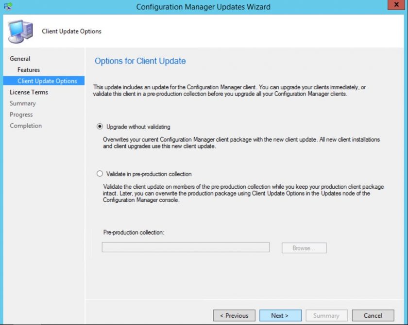 SCCM Pre-Production Client Deployment