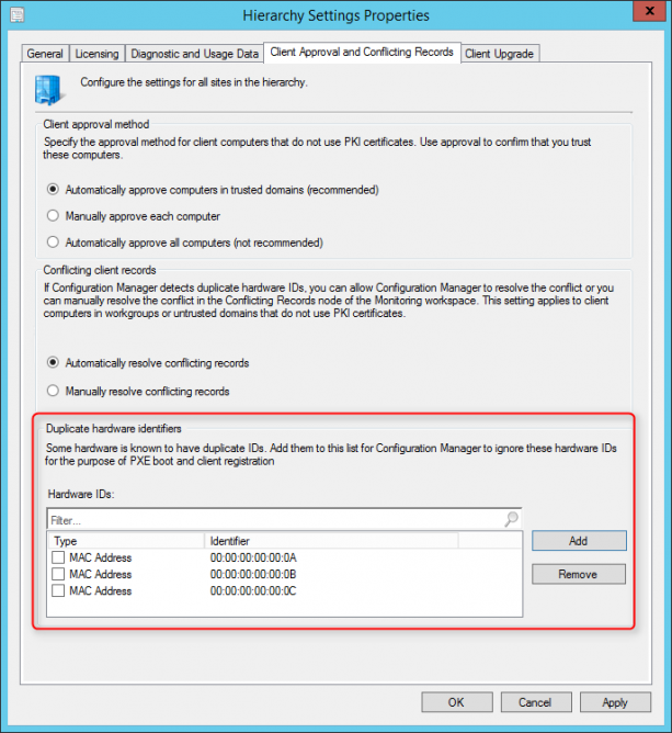 How to Ignore SCCM Duplicate Hardware Identifiers
