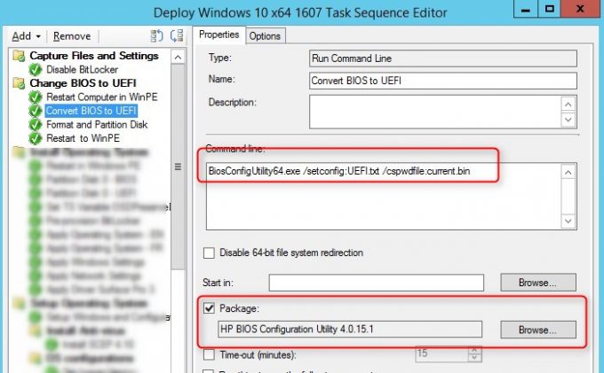 BIOS UEFI Conversion using SCCM Task Sequence