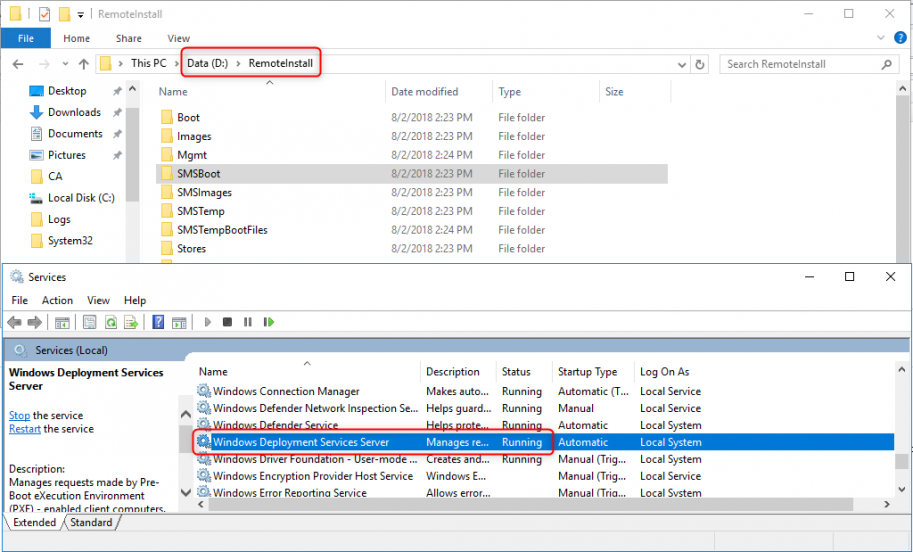 Enable SCCM PXE Without WDS on a Windows 10 computer