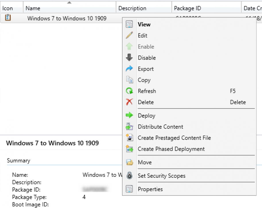 SCCM Windows 7 to Windows 10 1909 Upgrade Guide