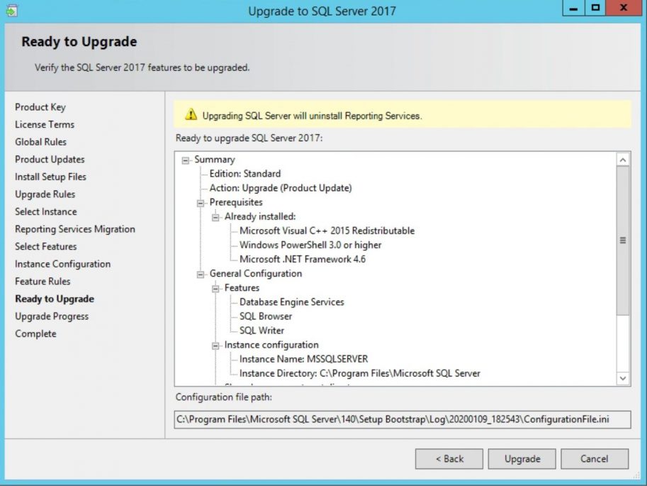 How to upgrade SCCM SQL version