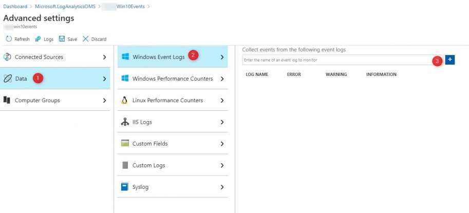 Collect Windows10 Events in log analytic Workspace - System Center Dudes