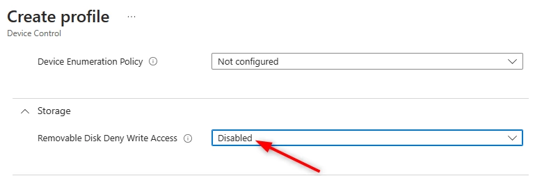 Block USB Drive using Intune