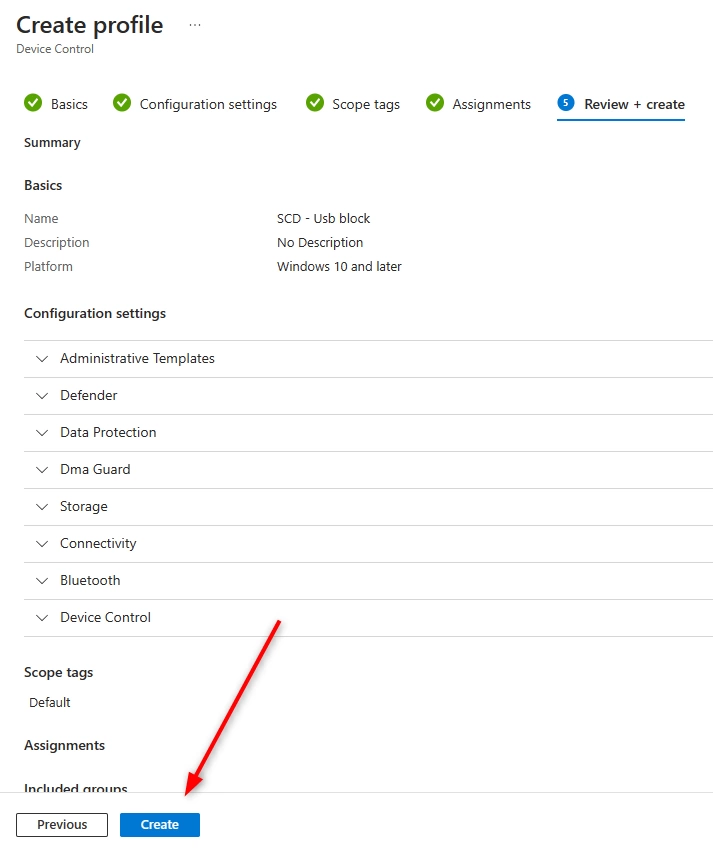 Block USB Drive using Intune