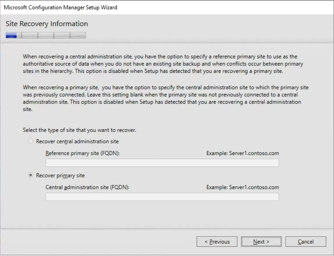 How to perform a SCCM Site Recovery
